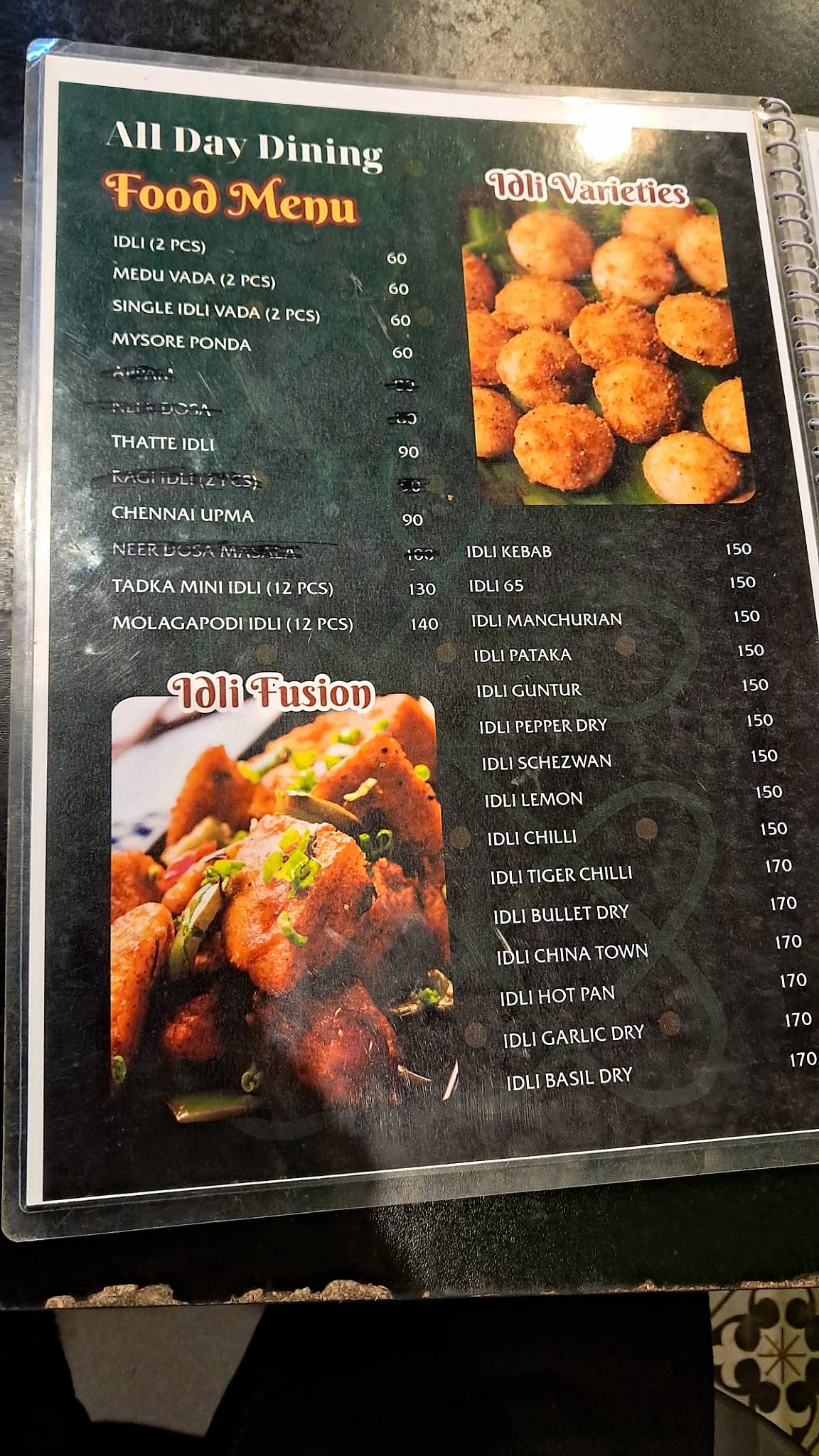 Menu at Mr Idli - Andheri (w), Mumbai