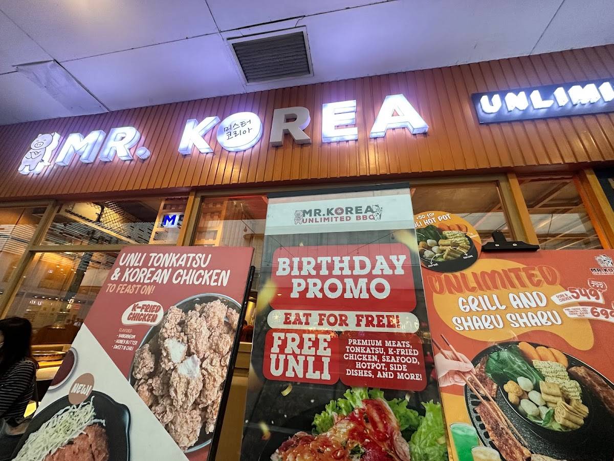 Menu at Mr. Korea restaurant, Makati