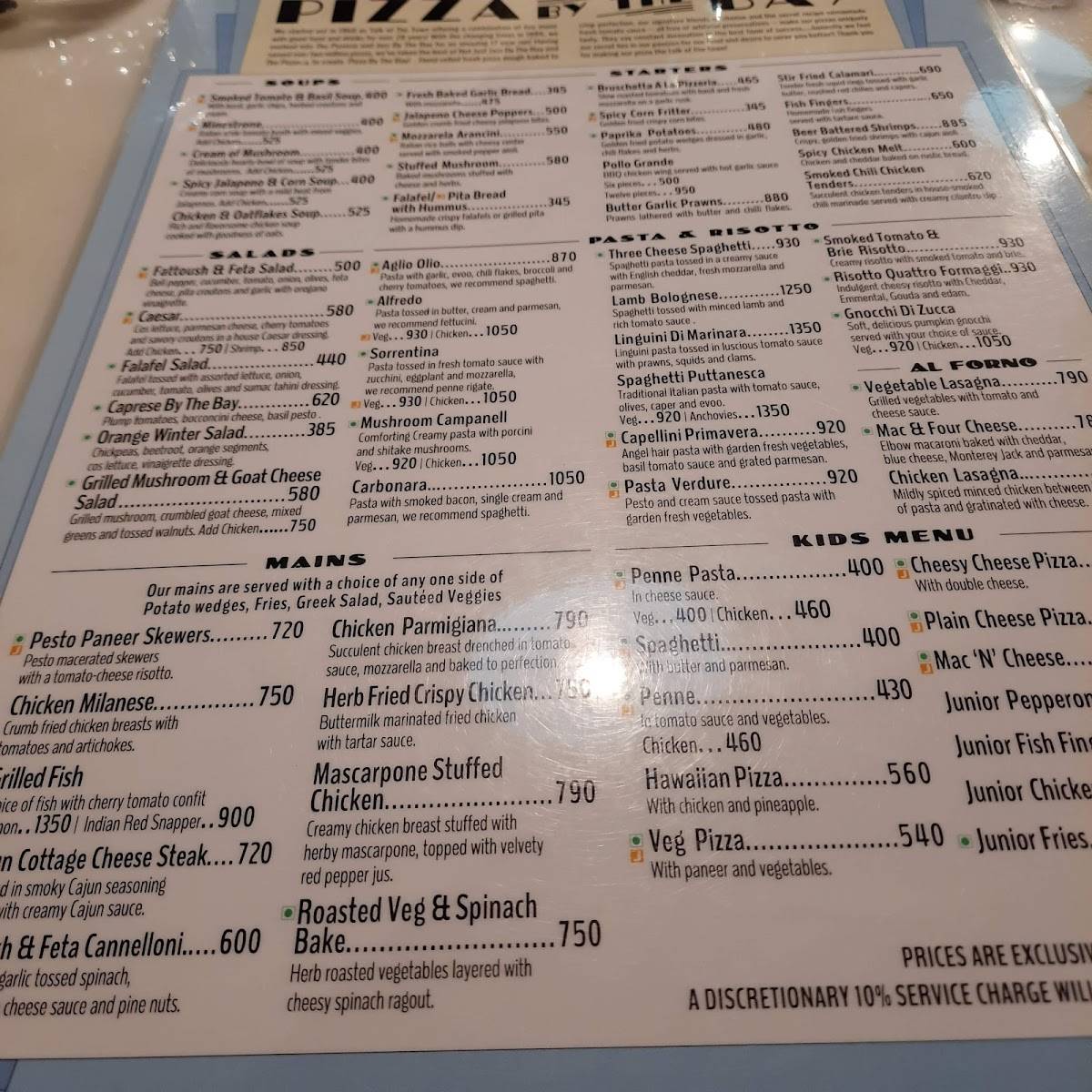 Menu at Pizza By The Bay, Mumbai