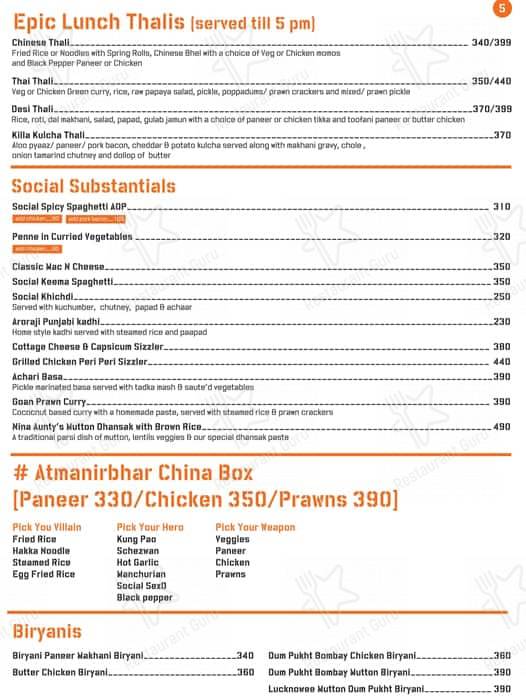 Menu at Powai Social, Mumbai, Delphi B Wing