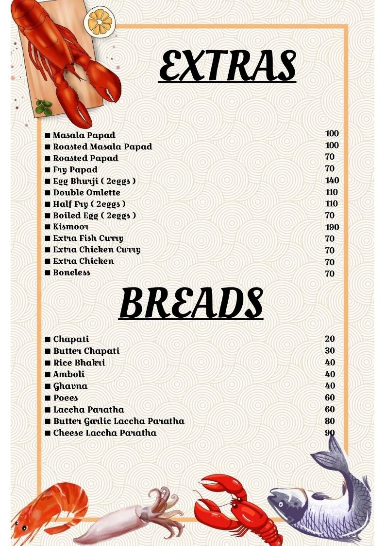 Menu at goaikar goan cuisine, Mumbai