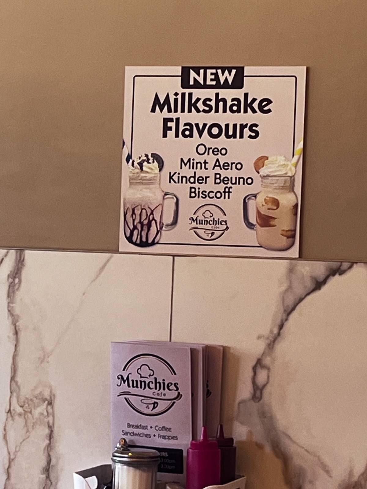 Menu at Munchies Cafe, London, 89 Mottingham Rd