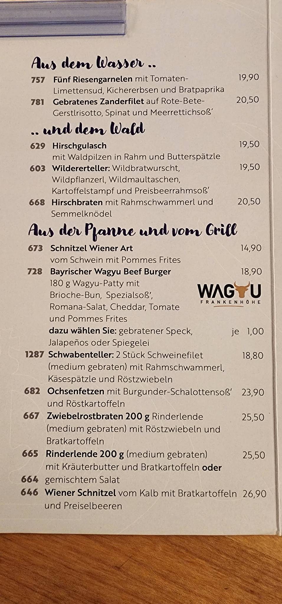 Speisekarte von Königlicher Hirschgarten restaurant, München ...