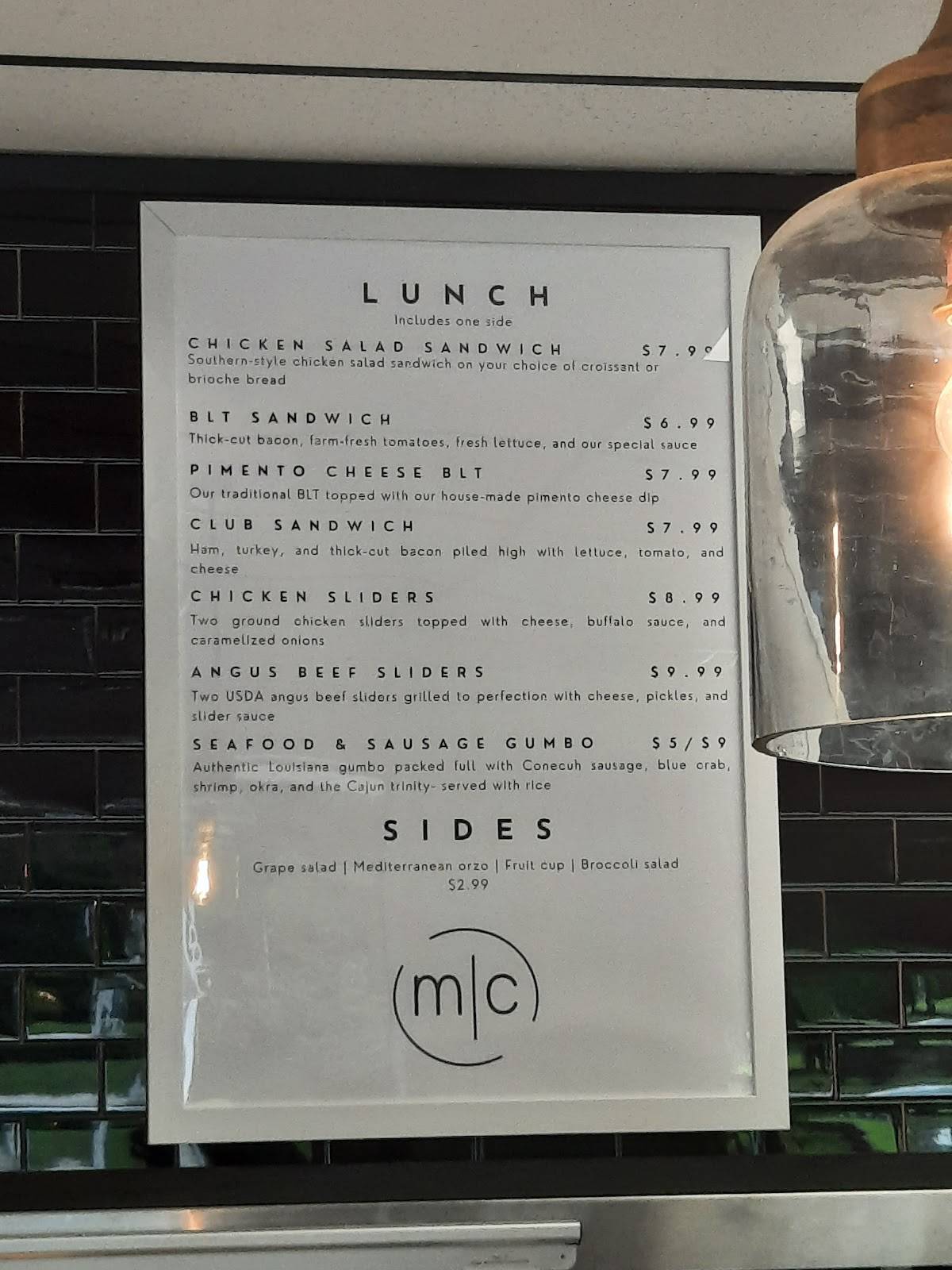 Menu at Mural Cafe, Citronelle