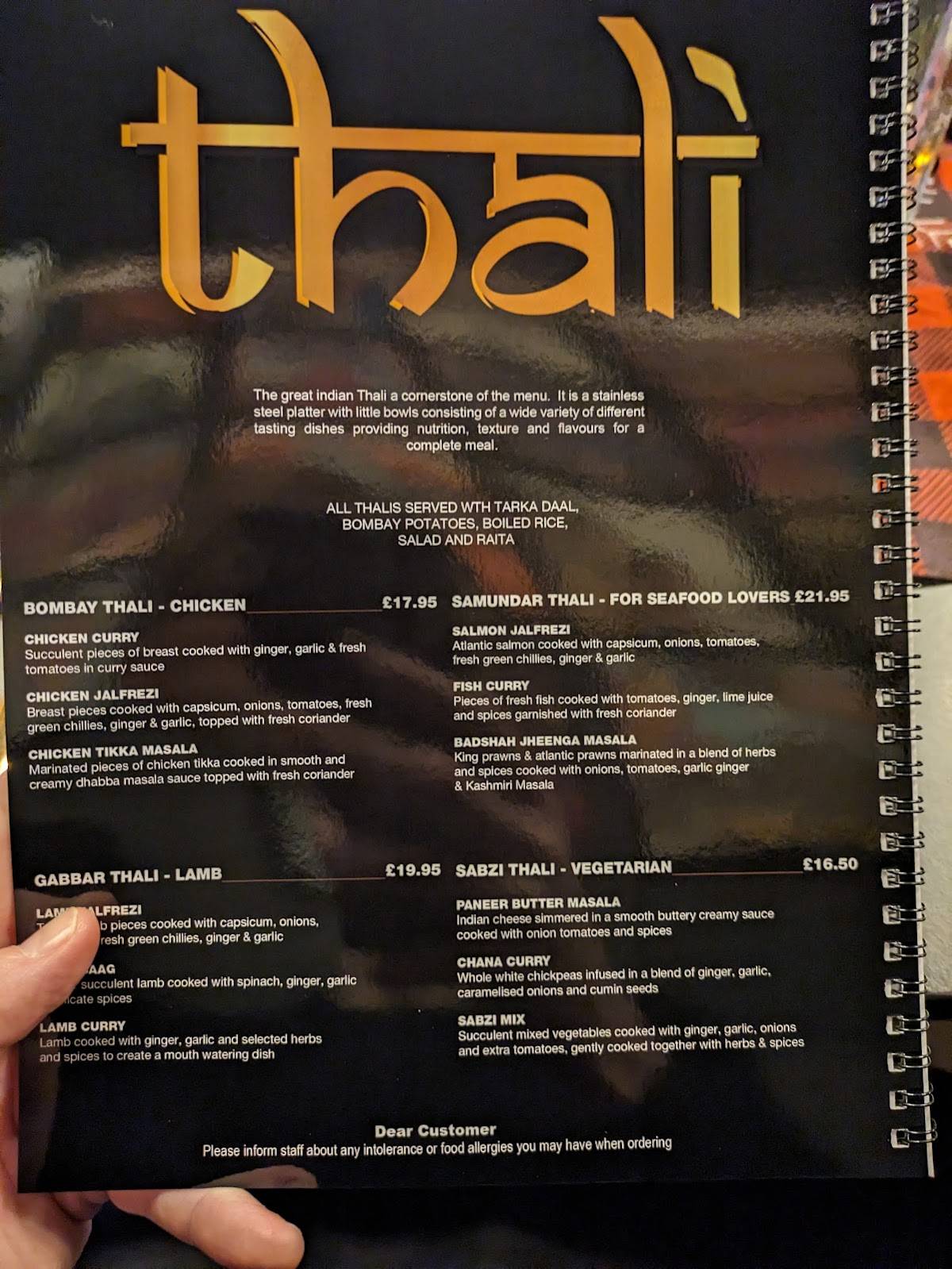 Menu at My Dhabba restaurant, Coventry