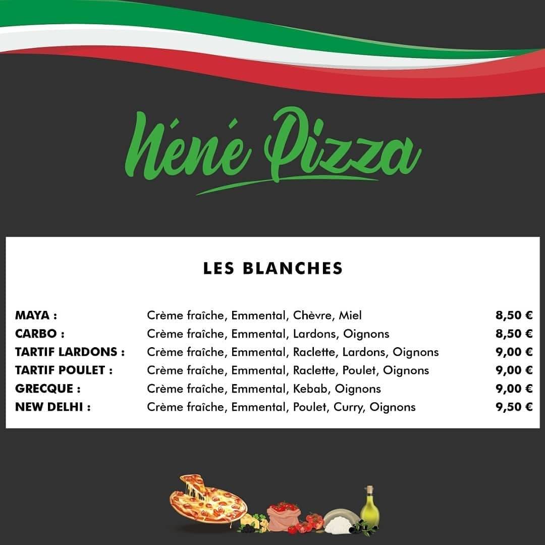 Menu at Néné pizza restaurant, Contes