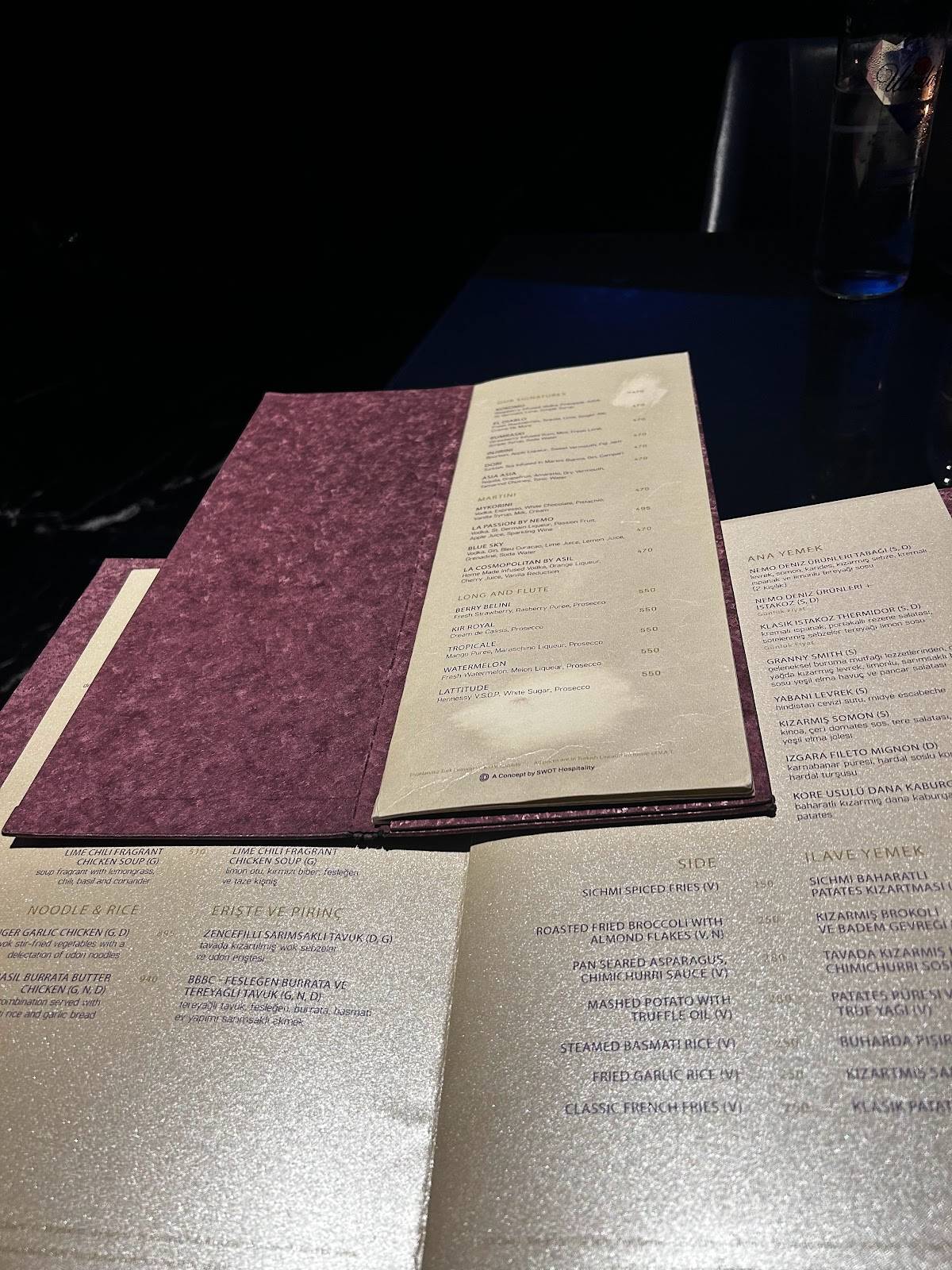 Menu at NEMO Restaurant & Lounge, Turkey