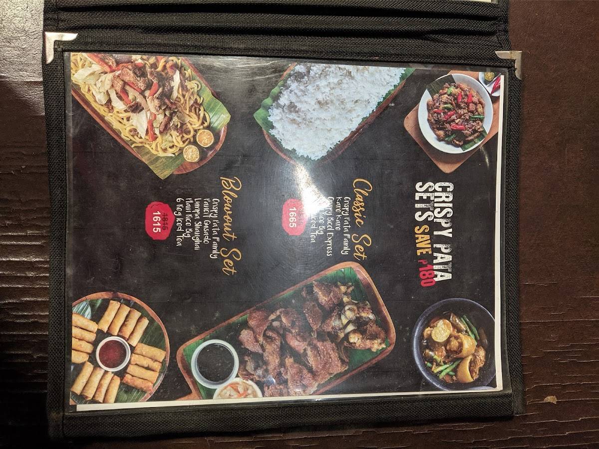 Menu at Bob Marlin restaurant, Naga