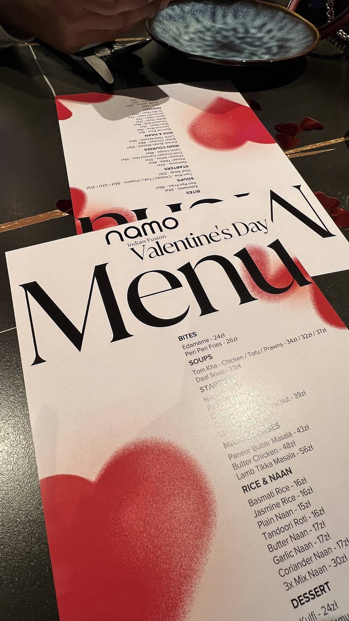 Menu at Namo Restaurant Indian Fusion, Warsaw
