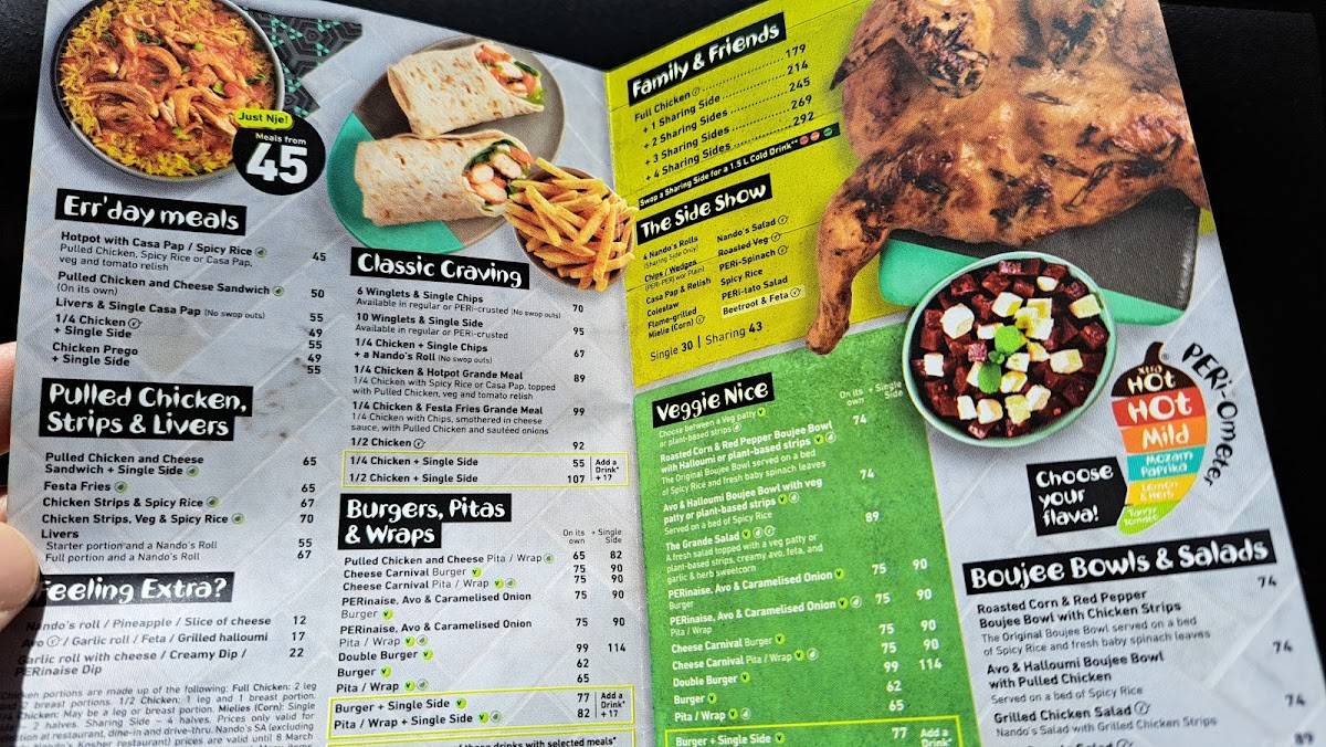 Carta del restaurante Nando's Cornubia Drive Thru, Durban North