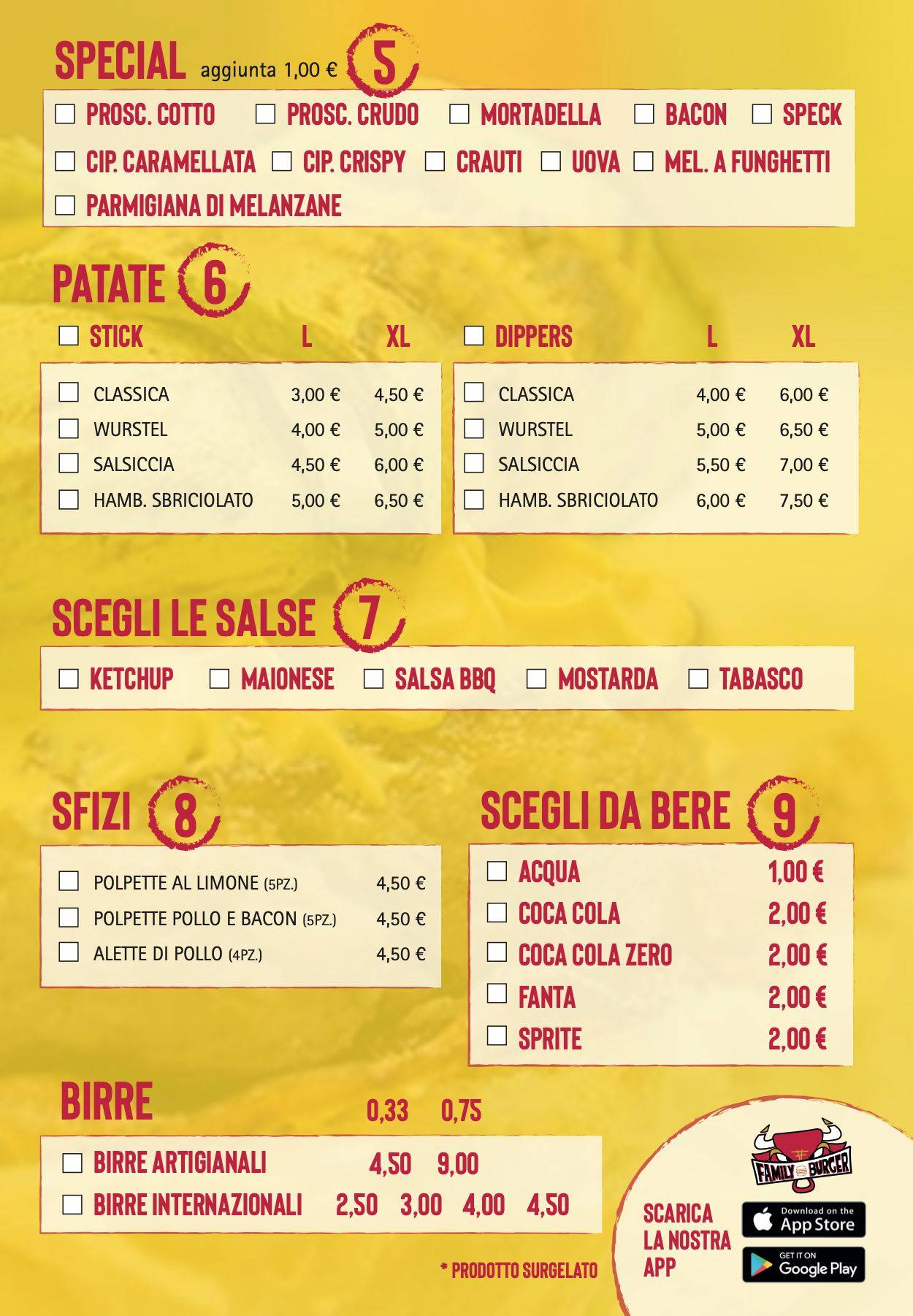 Menu da Family Burger ristorante, Napoli, Via Francesco Petrarca