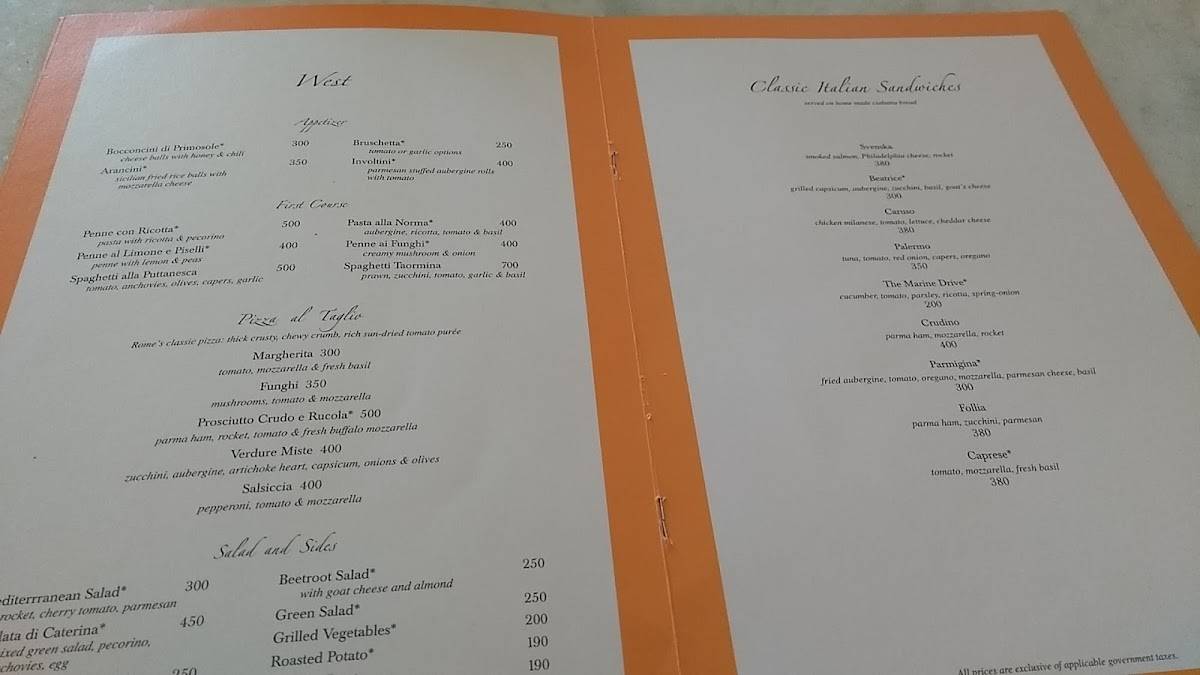 Menu at Bar Palladio Jaipur, Jaipur