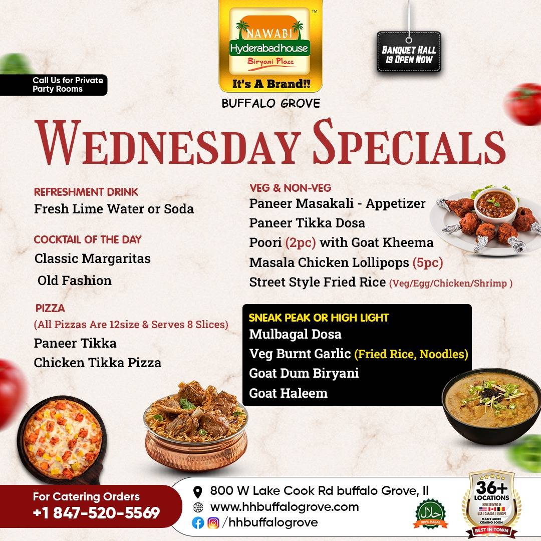 Menu at Nawabi Hyderabad House - Biryani Place restaurant, Buffalo Grove