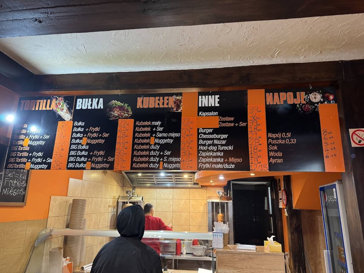 Menu at Nazar Kebab, Działoszyn