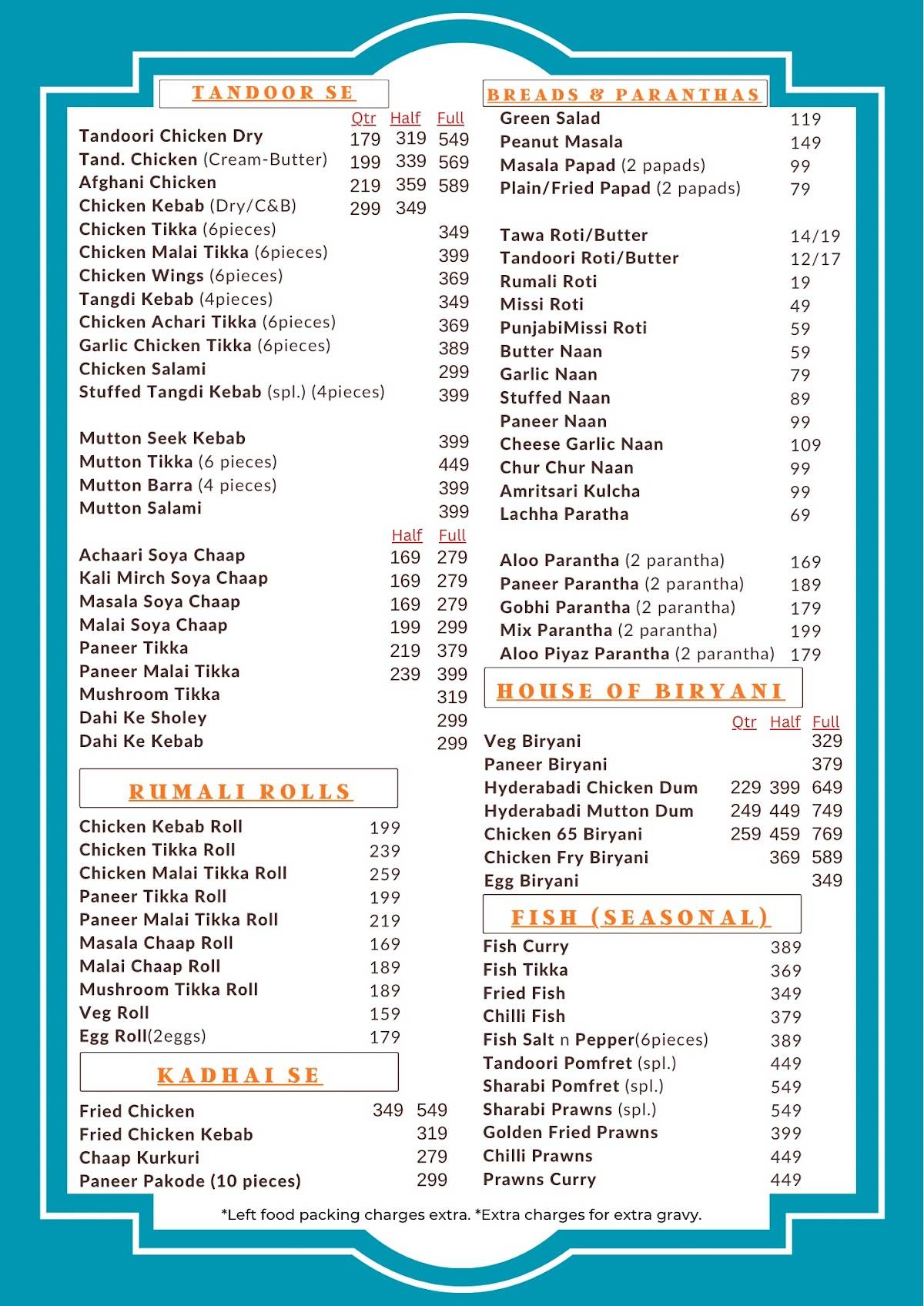 Menu at The BawarchiKhana Restaurant Best Restaurant in Mahipalpur, New ...