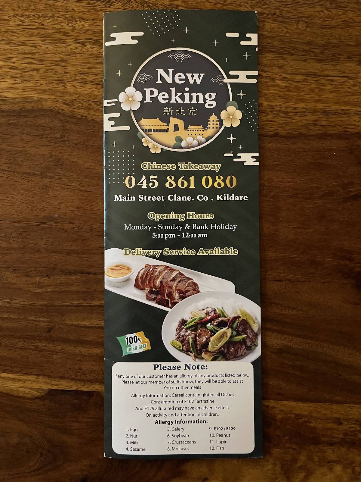 Menu at New Peking fast food Clane Main St