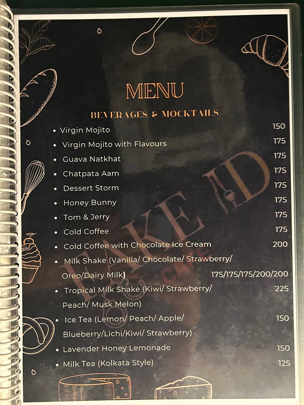 Menu at Fake ID Cafe, New Town