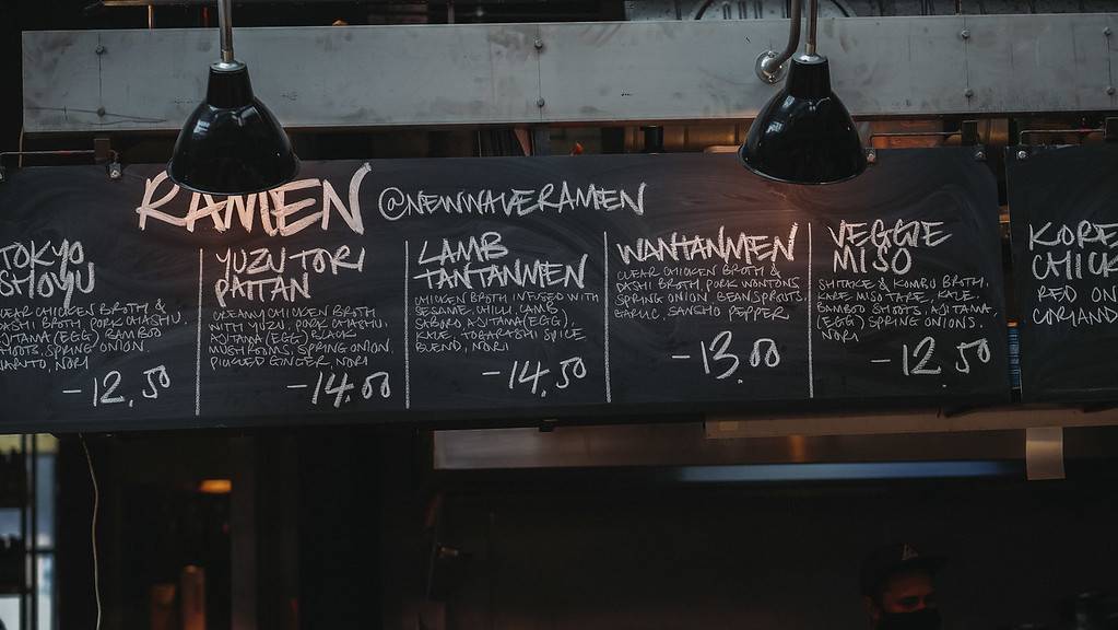 Menu at New Wave Ramen - Mackie Mayor restaurant, Manchester