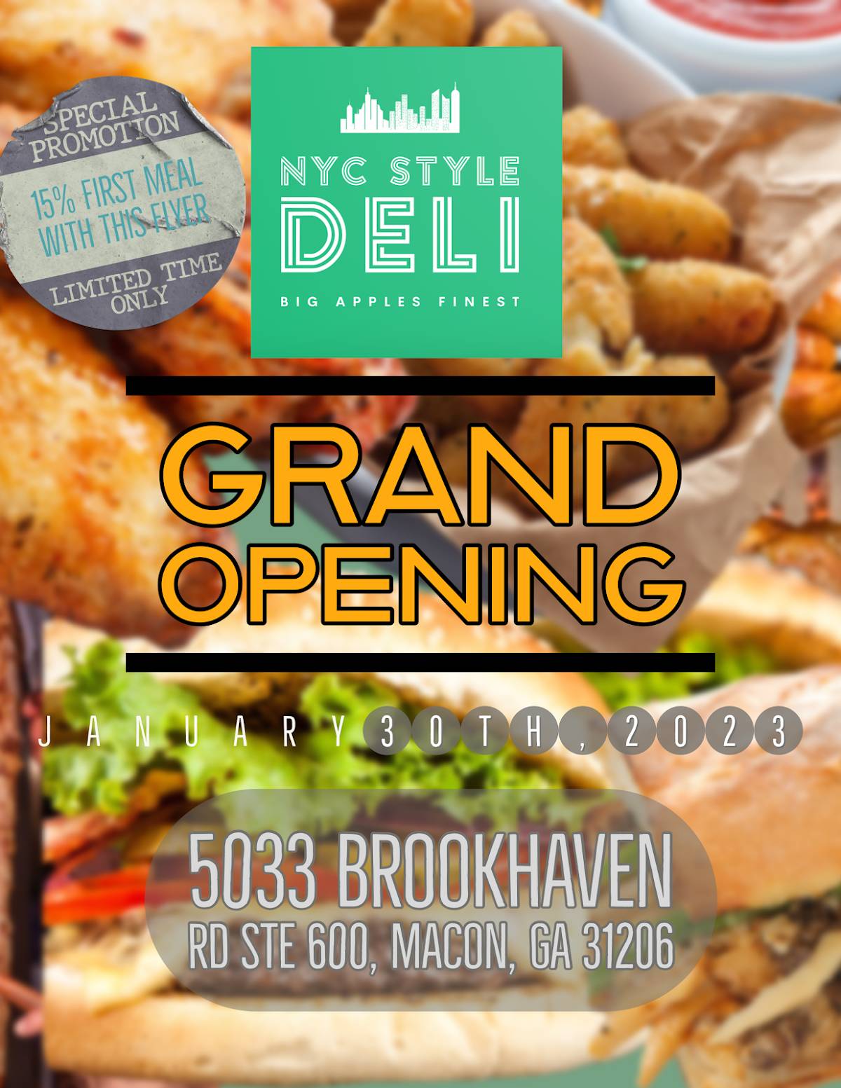 Carta del restaurante New York style deli, Macon