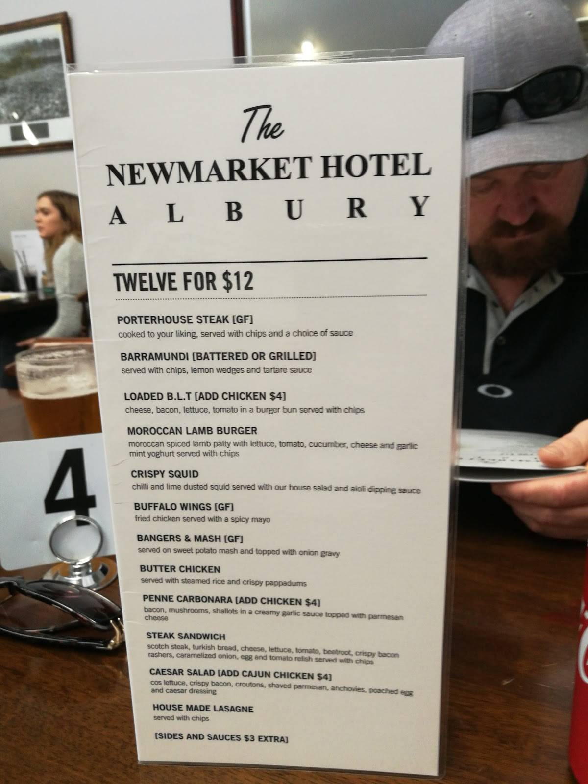 Menu at Newmarket Hotel restaurant, East Albury