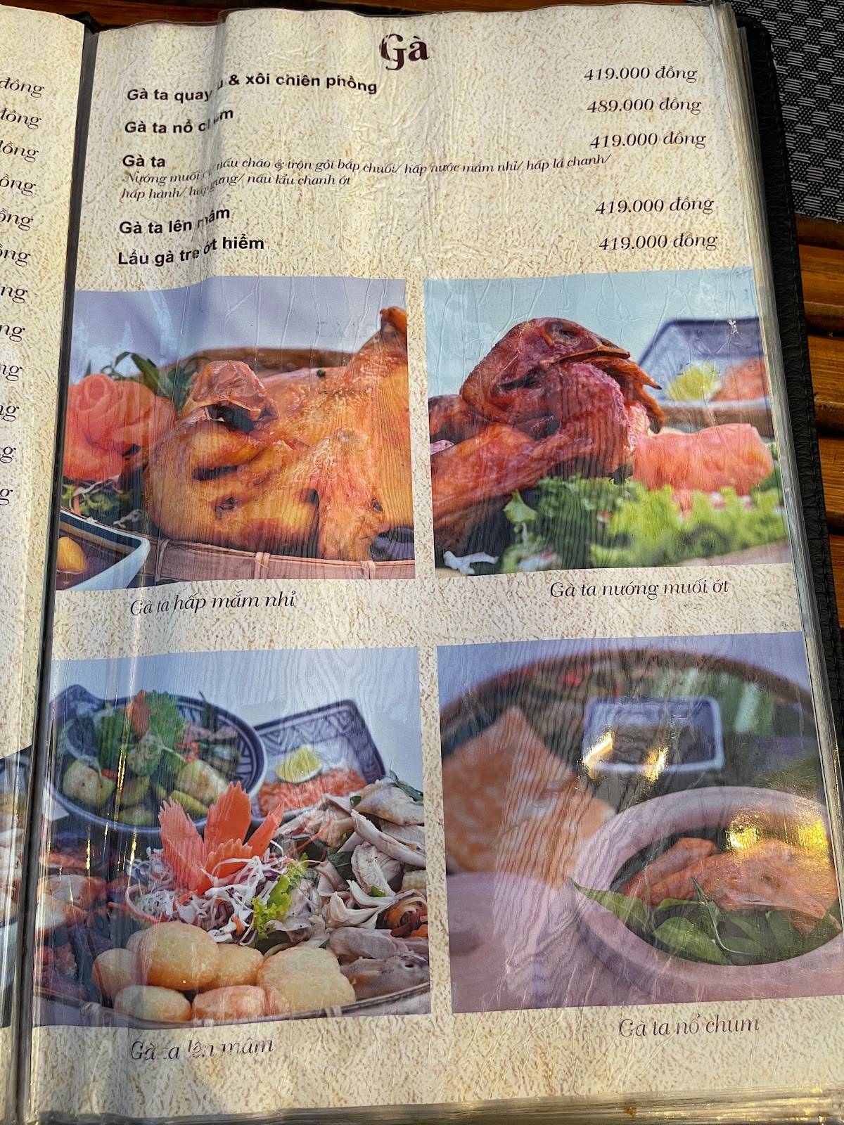 Menu at Nhà Hàng Lúa Nếp Bến Tre restaurant, Ben Tre
