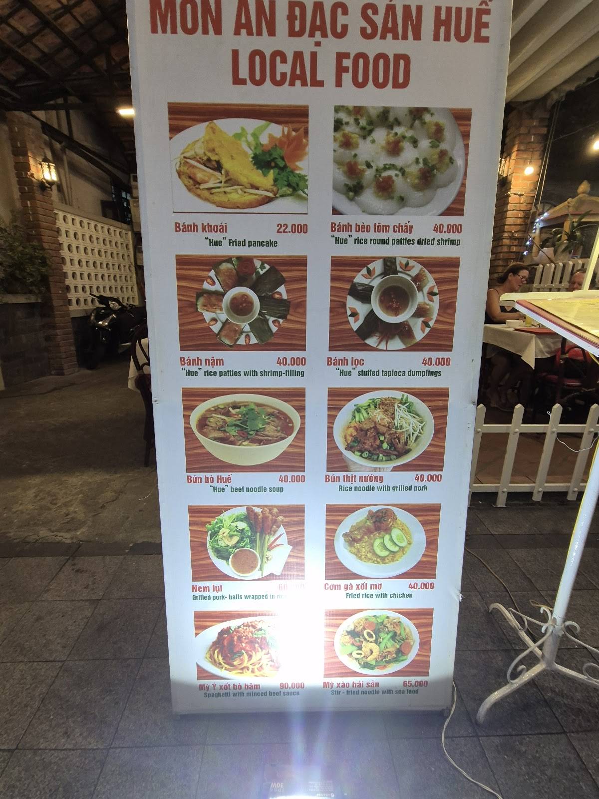 Menu at Nhà Hàng Temple - Huế (The Temple Restaurant Hue), Hue