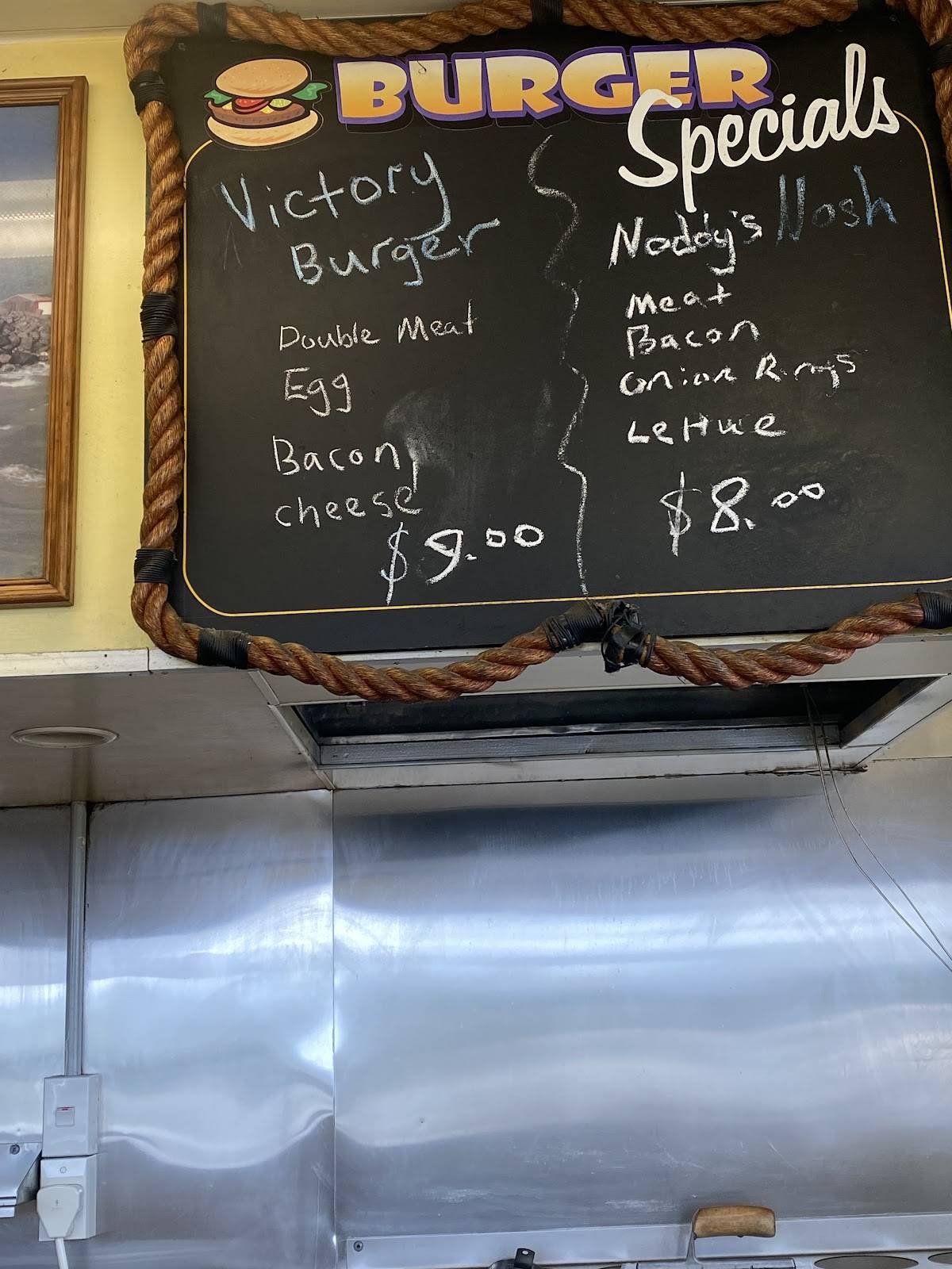 Menu at Noddy's Fish 'n' Chips restaurant, Woodend
