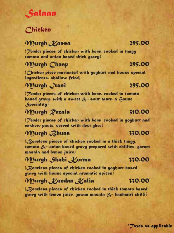 Menu at Oudh 1590 Noida 18, Noida