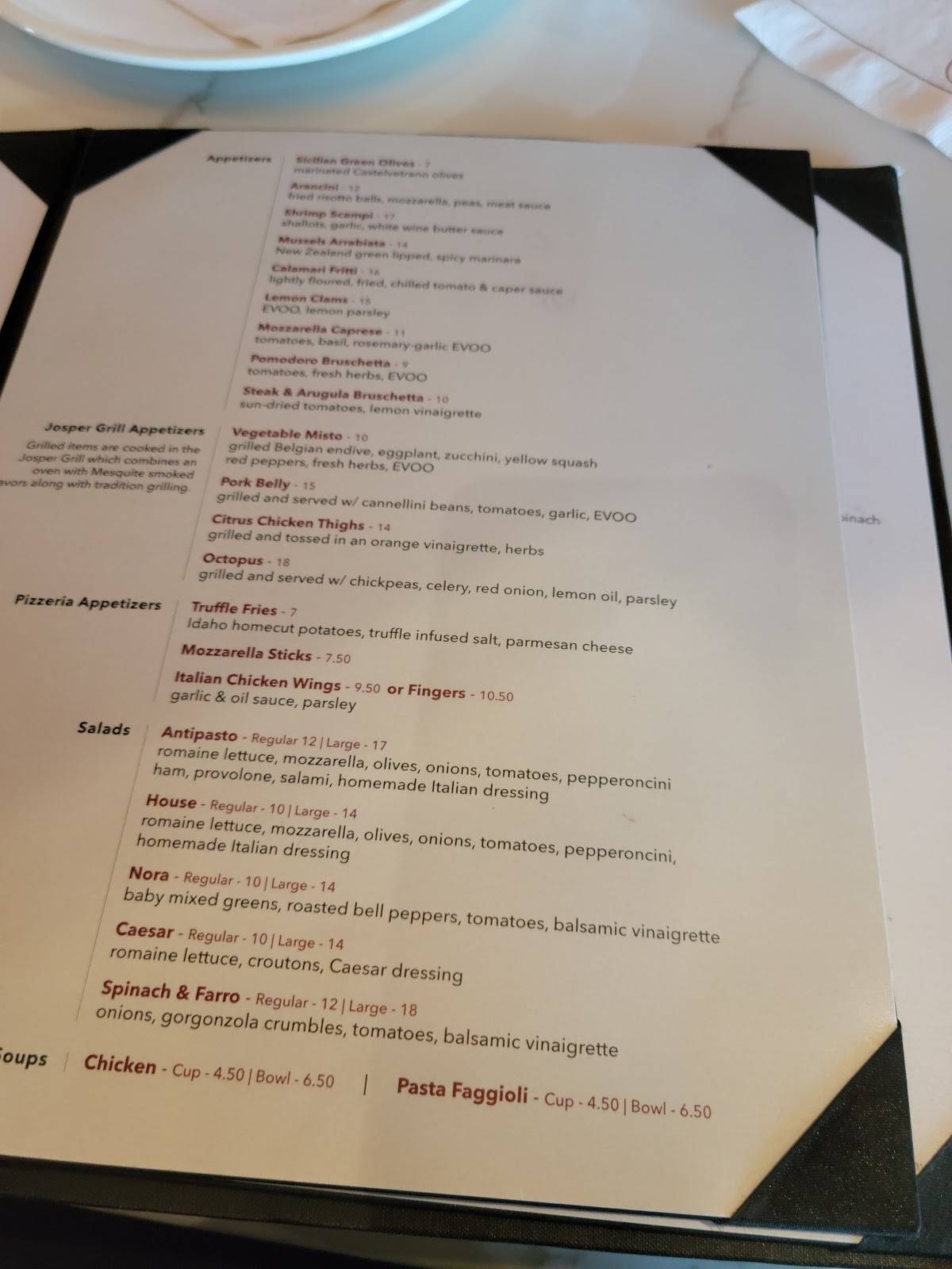 Menu at Nora's Italian Cuisine pub & bar, Las Vegas, 5780 W Flamingo Rd