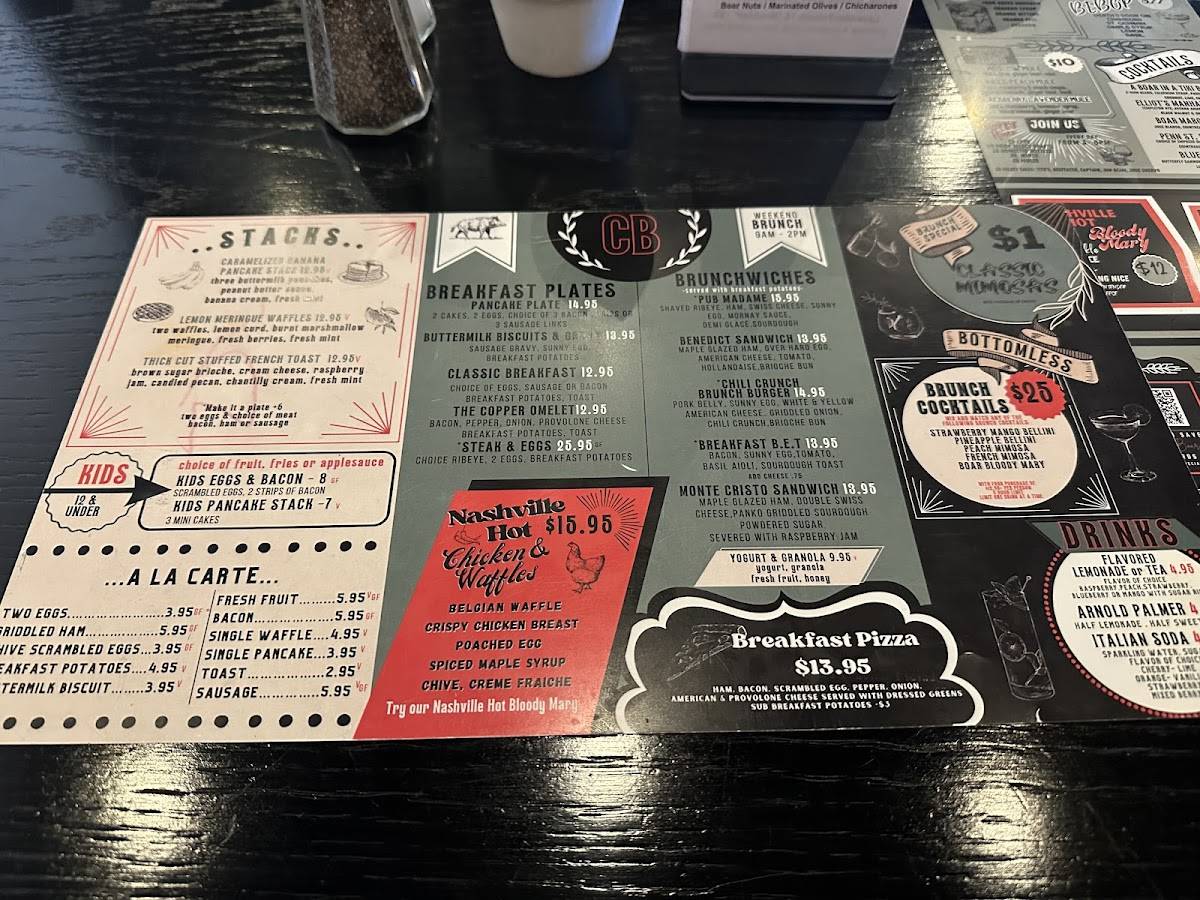 Menu at Copper Boar American Pub, North Liberty