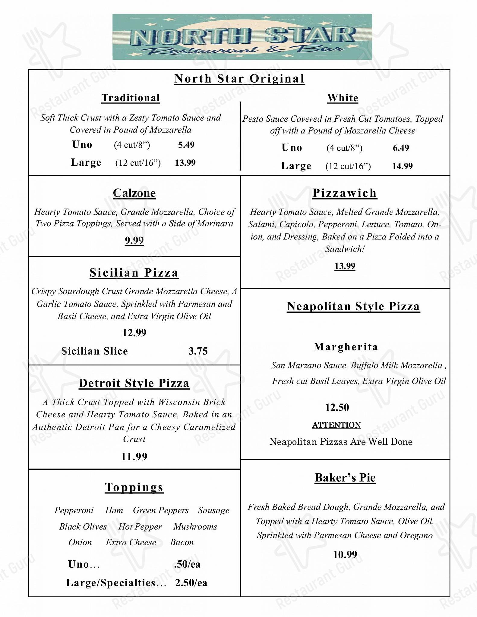 Menu at North Star Restaurant, Imperial