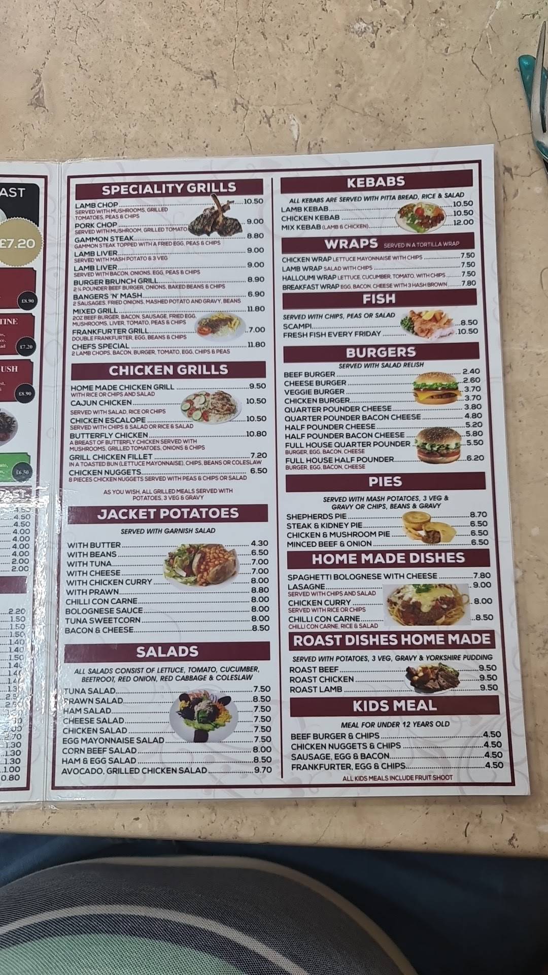 Menu at North Street Cafe, Romford