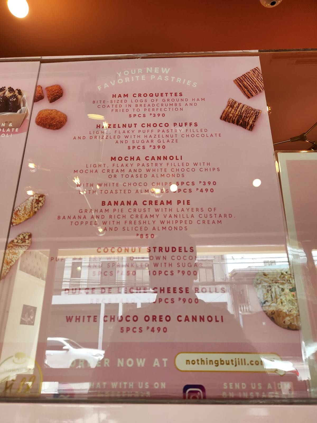 Menu at Nothing But Jill desserts, Quezon City