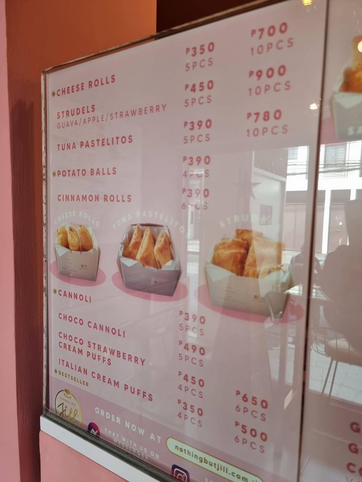 Menu at Nothing But Jill desserts, Quezon City