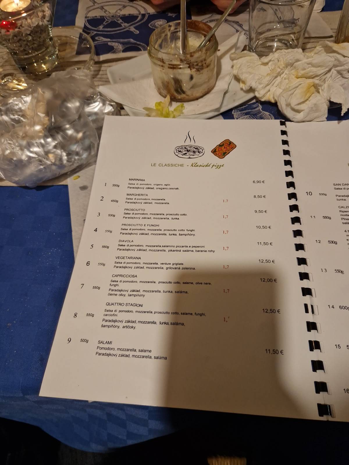 Menu at Nuova apertura Il Mare Pizzeria Italiana, Bratislava