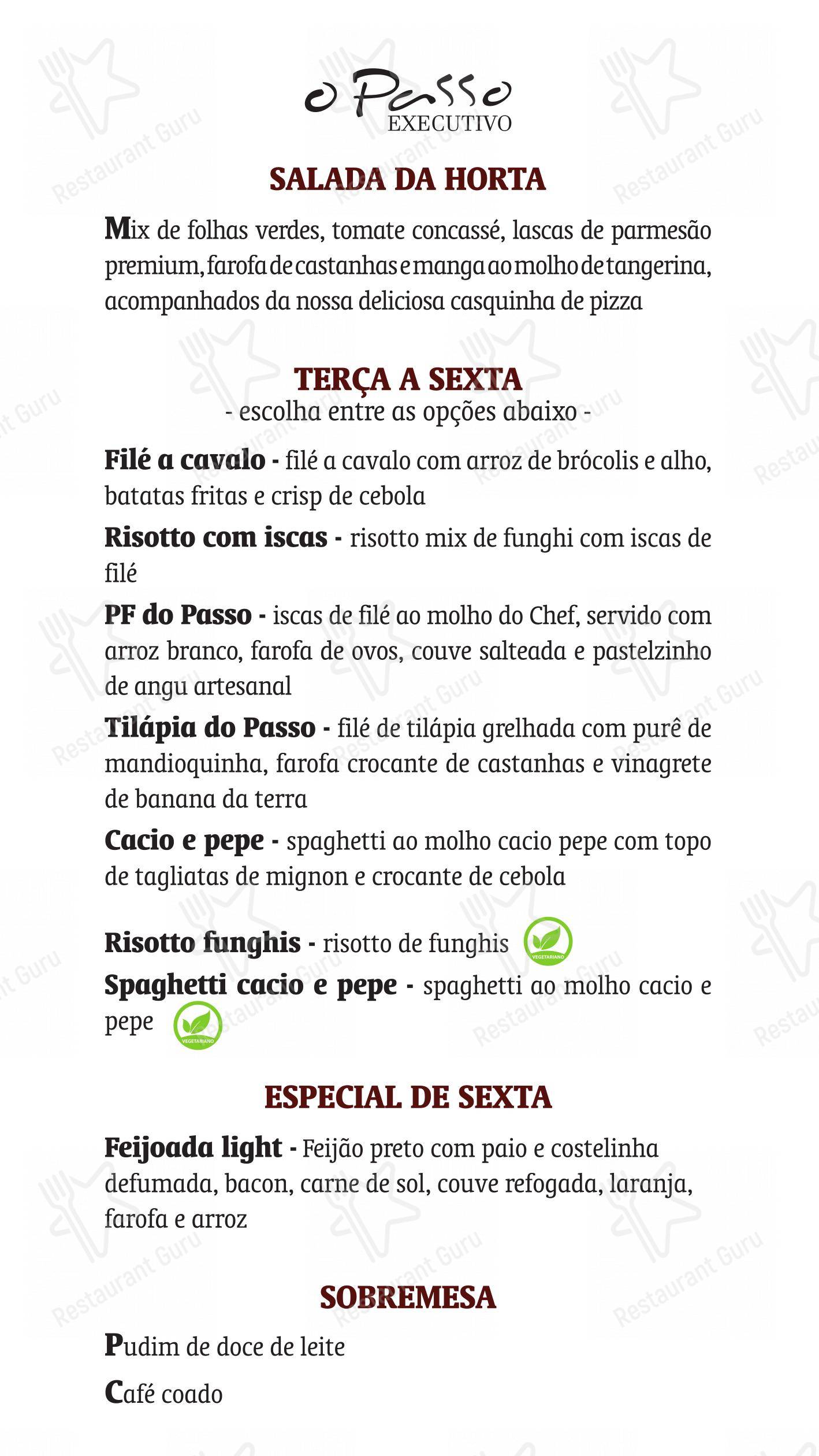 Menu em O Passo Pizza Jazz restaurante, Ouro Preto, R. São José