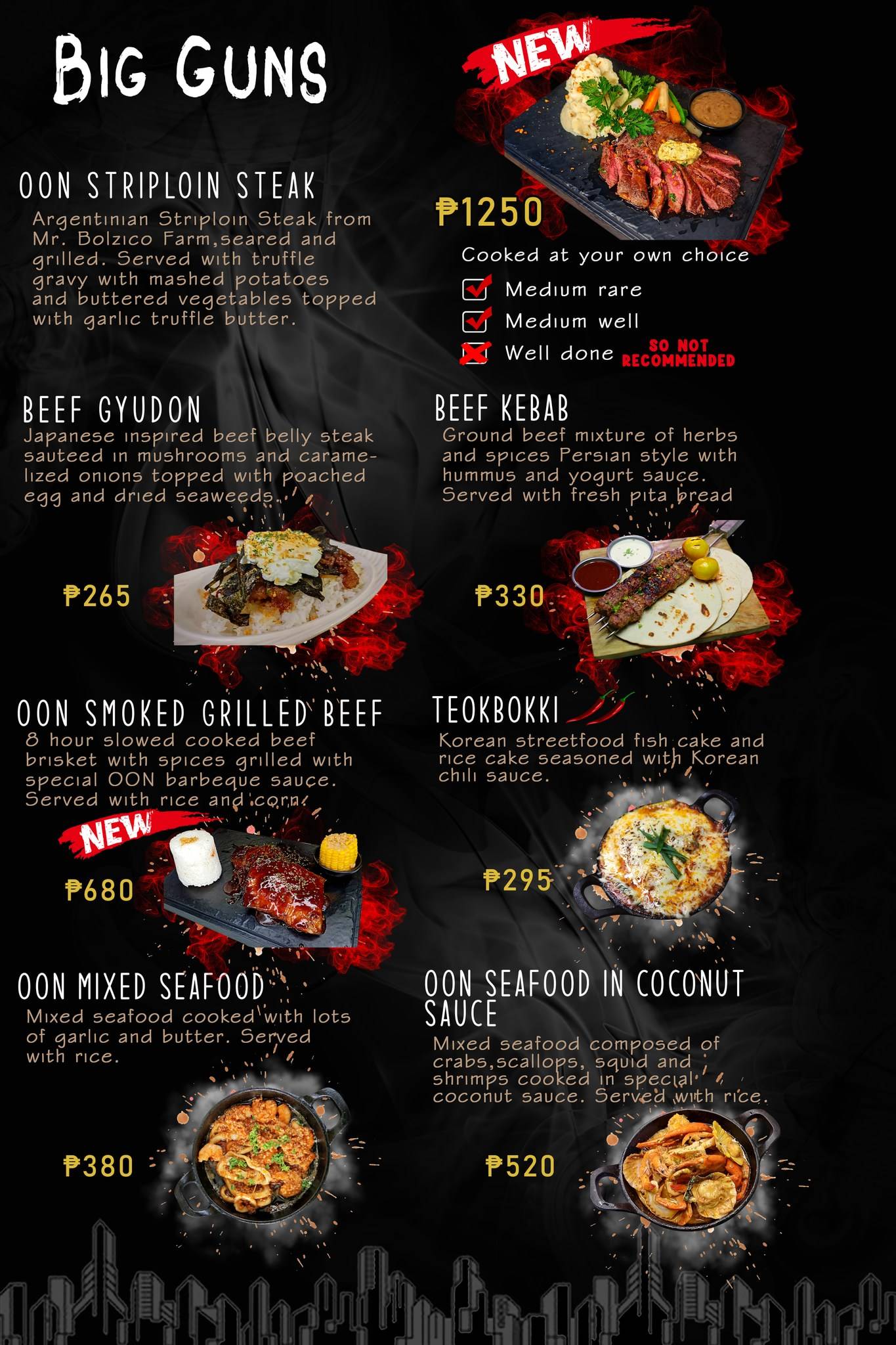 Menu at OUT OF NOWHERE KITCHEN restaurant, Davao City, SM Lanang Premier