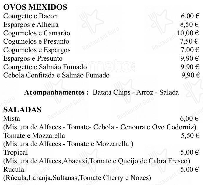 Menu at Restaurante Bar Obo, Porto