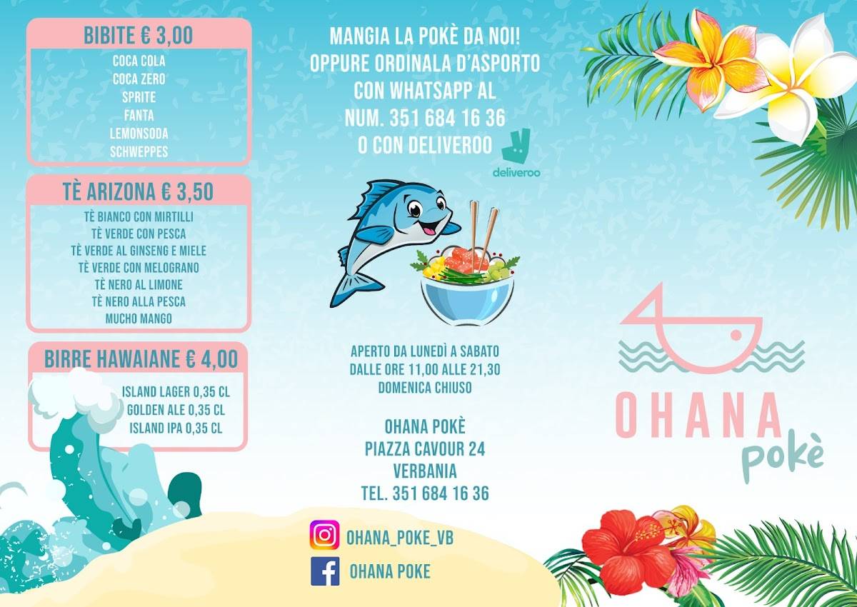 Speisekarte von Ohana Poke restaurant, Intra