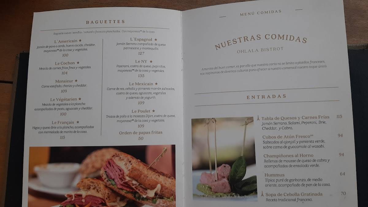 Carta del restaurante Ohlala Panaderia Bistró Chapalita, Guadalajara
