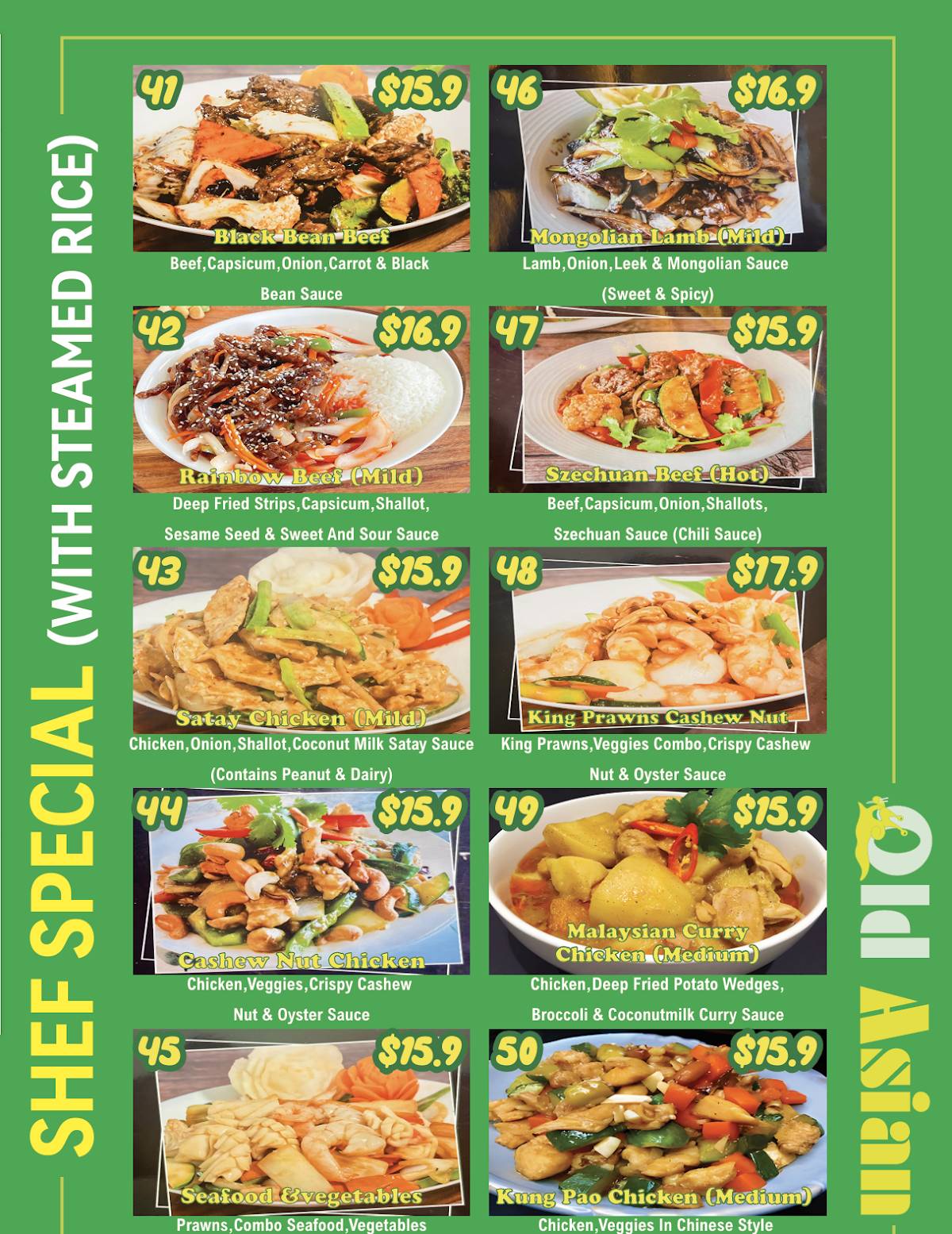 Menu at Da Jia Le Chinese restaurant, Strathpine