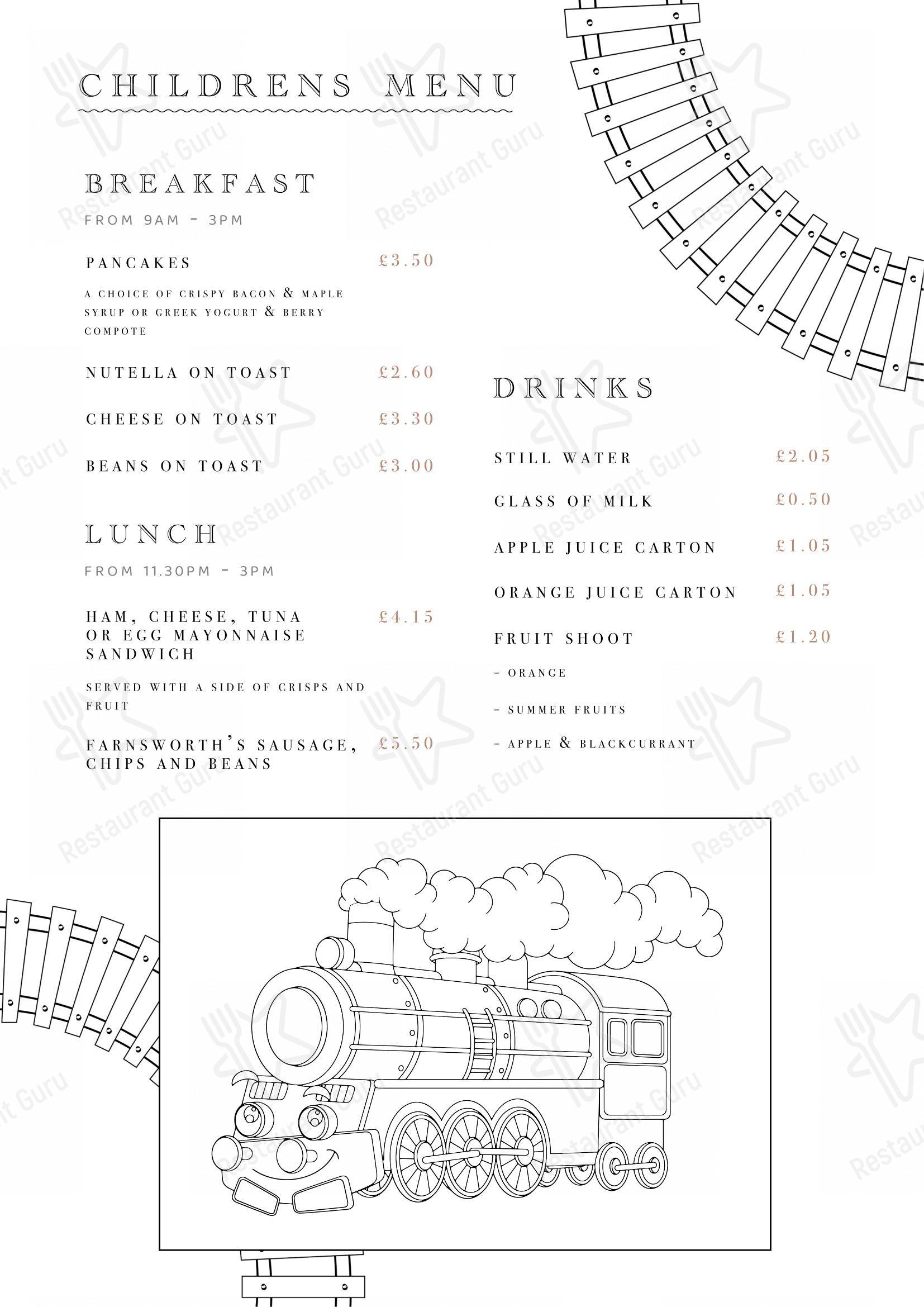 Menu at Old Station Cafe, Longridge