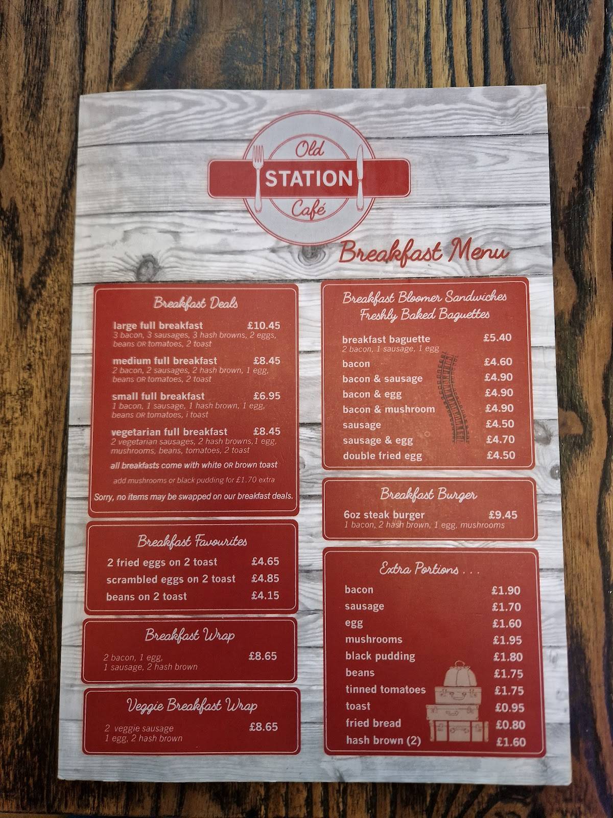 Menu at Old Station Café cafe, Goodwick