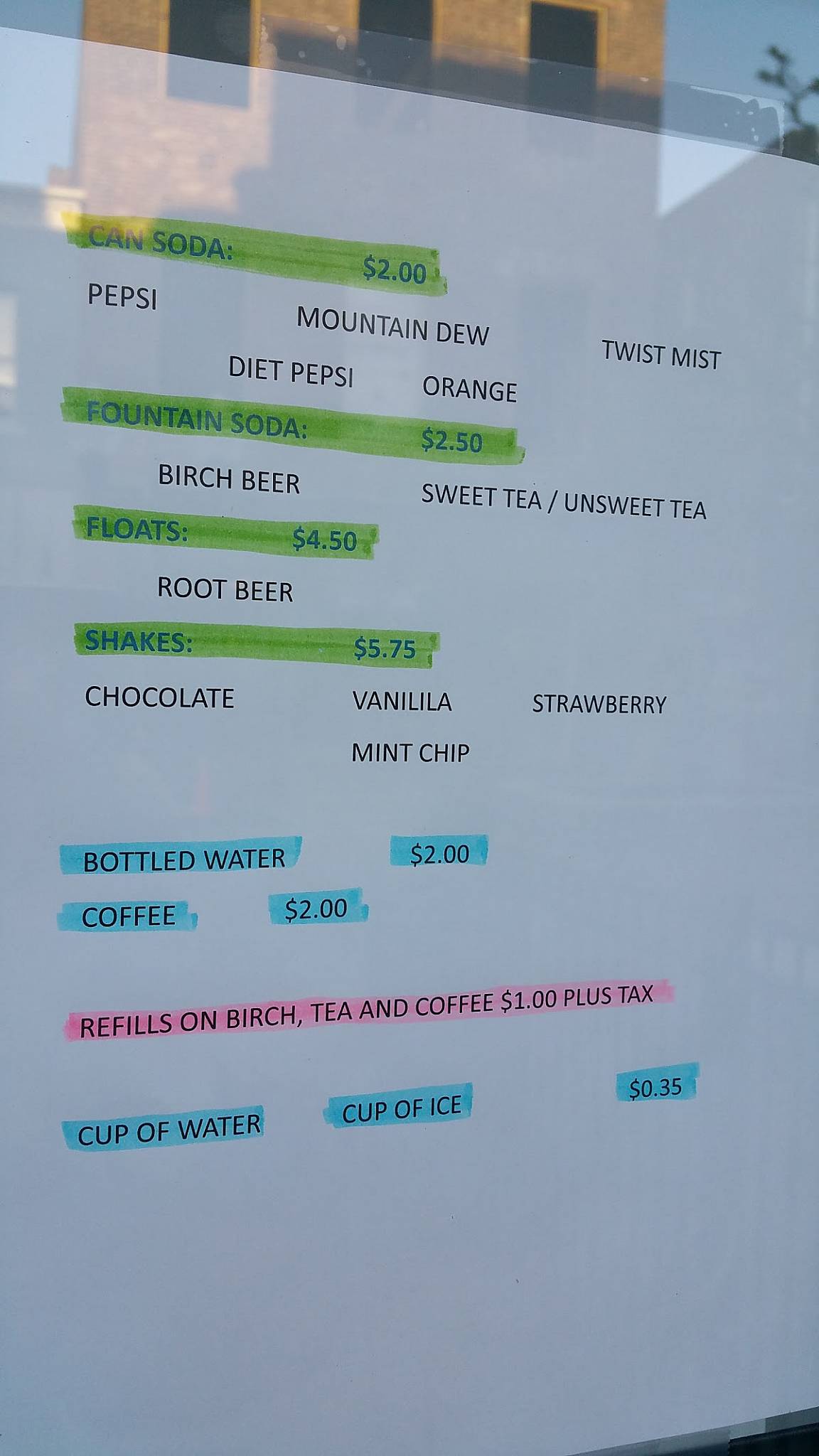 Carta del restaurante Snow White Grill, Winchester