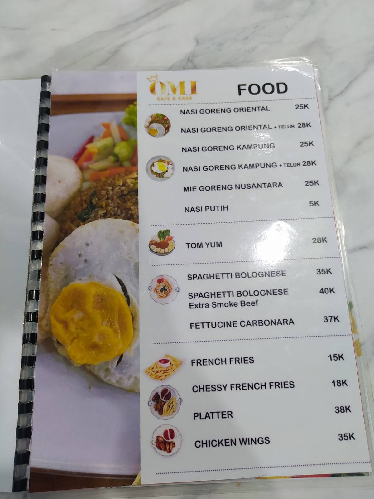 Menu at Omi cafe and cake, Sidoarjo