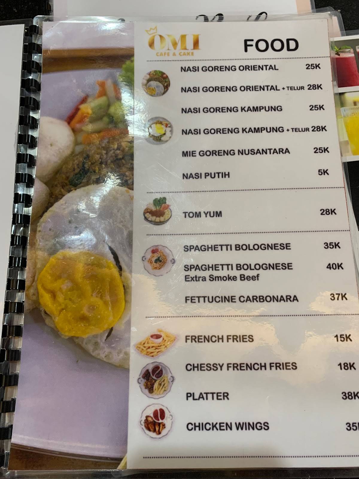 Menu at Omi cafe and cake, Sidoarjo