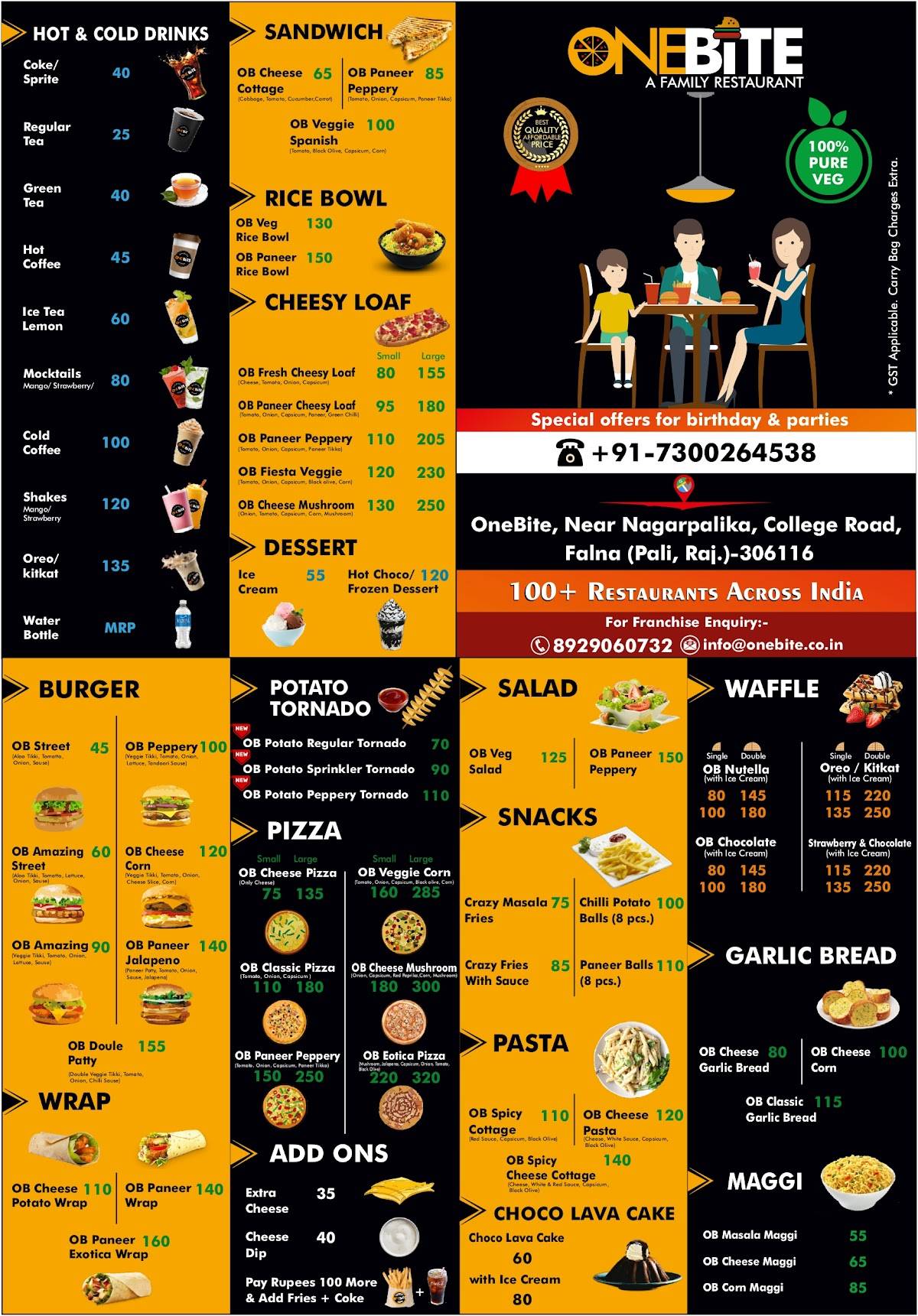 Menu at One Bite, Falna