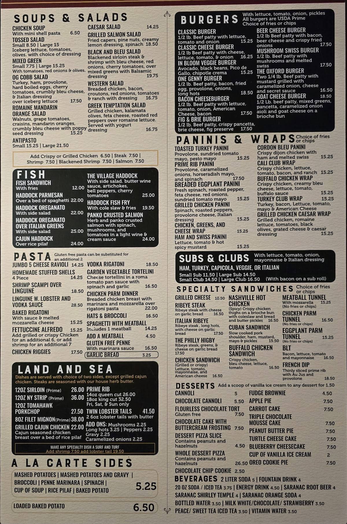 Menu at One Genny pub & bar, New Hartford