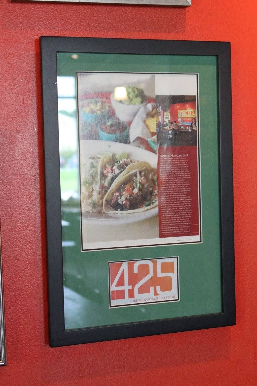 Menu at Ooba Tooba restaurant, Redmond, NE 83rd St