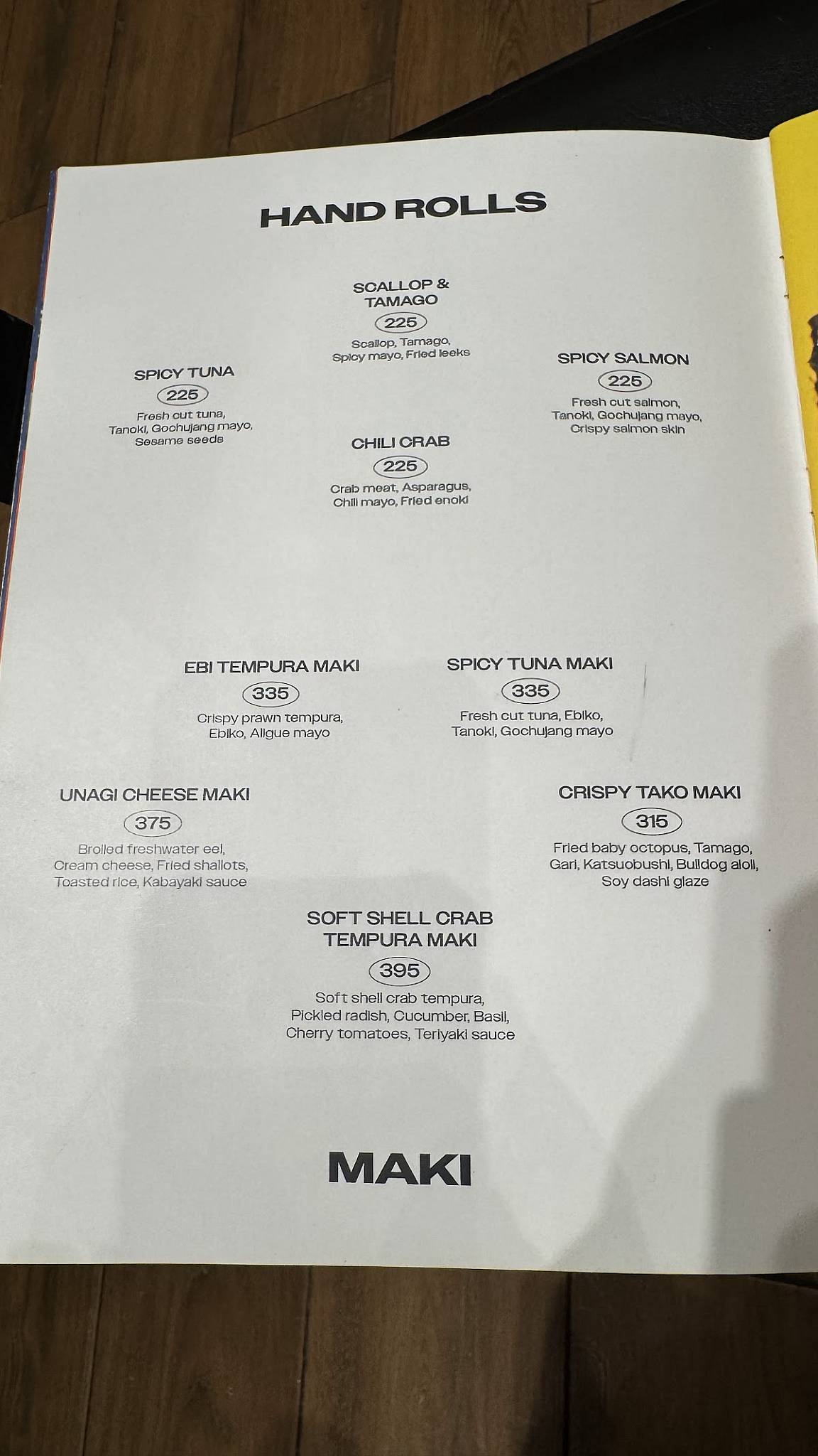 Menu at Ooma restaurant, Makati, Power Plant Mall